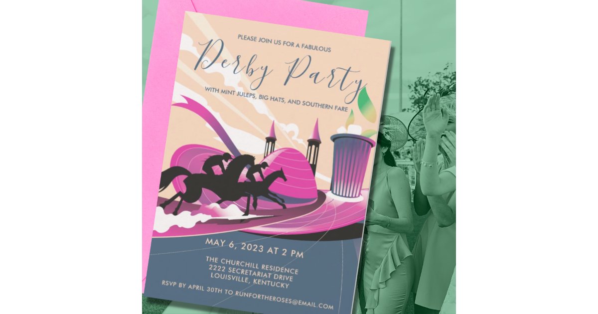 Modern Derby Party Art Deco Invitation | Zazzle