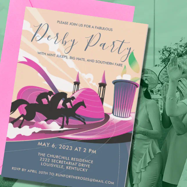 Modern Derby Party Art Deco Invitation | Zazzle