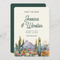 Modern Desert Cactus QR code Save the Date Invitation | Zazzle