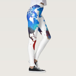 Modern design of world map on sexy leggings | Zazzle