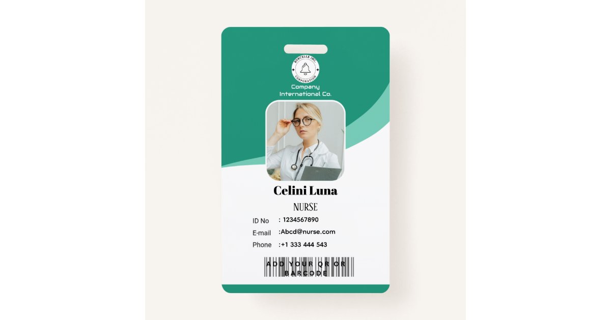 Modern Design with EMT Barcode Integration Badge | Zazzle