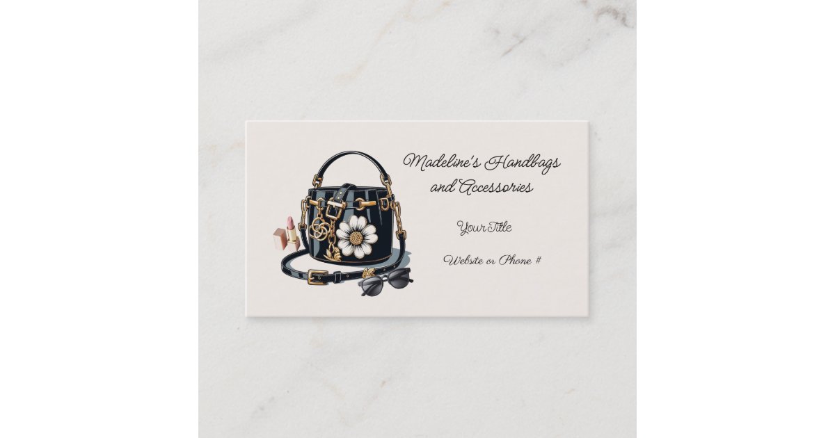 Modern Designer Handbag Accessories Business Card | Zazzle