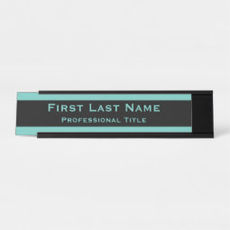 Modern Desk Name Plate Plates Teal Turquoise | Zazzle