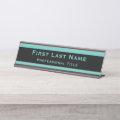 Modern Desk Name Plate Plates Teal Turquoise | Zazzle