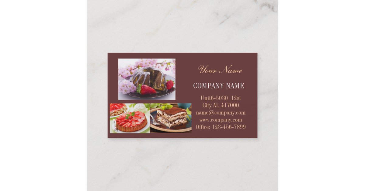 Modern dessert cupcake cake bakery business card | Zazzle