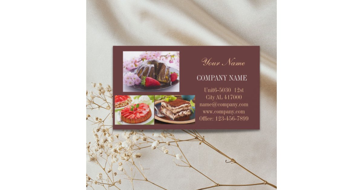 Modern dessert cupcake cake bakery business card | Zazzle