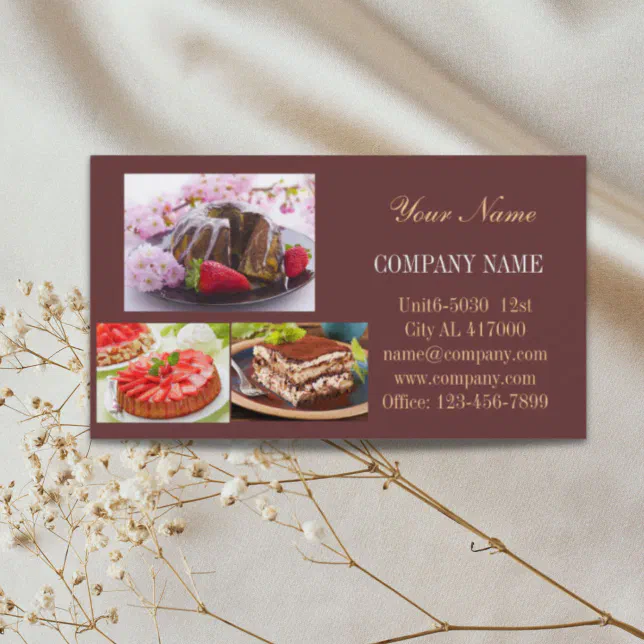 Modern dessert cupcake cake bakery business card | Zazzle