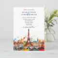 Modern Destination Wedding Paris Eiffel Tower Invitation | Zazzle
