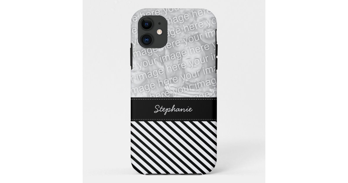 Modern Diagonal Stripes Custom Photo iPhone 5 Case | Zazzle