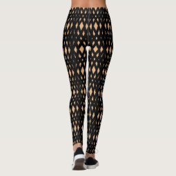 Modern Diamond Geometric Pattern Leggings | Zazzle