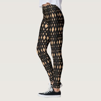 Modern Diamond Geometric Pattern Leggings | Zazzle