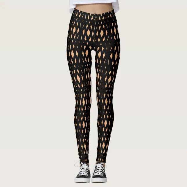 Modern Diamond Geometric Pattern Leggings | Zazzle