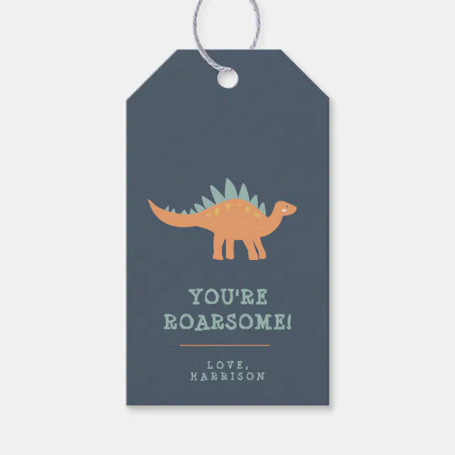 Modern Dinosaur Kids Personalized Gift Tag | Zazzle