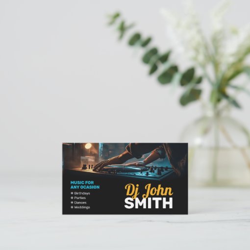 Modern DJ Music Producer DJs Signer Songwriter Business Card | Zazzle