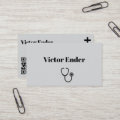 Modern Doctor Business Card with QR Code – Grey & | Zazzle