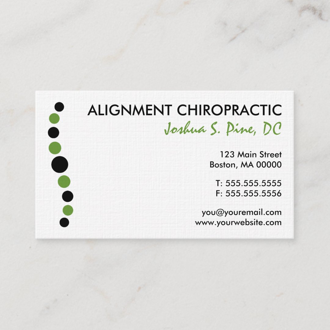 Modern Dots Chiropractic Business Card | Zazzle
