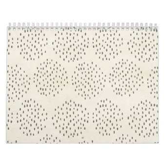 Modern Dots Ivory & Black Tiny Dot Print Calendar | Zazzle