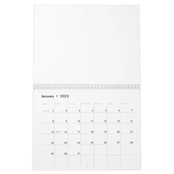 Modern Dots Ivory & Black Tiny Dot Print Calendar | Zazzle