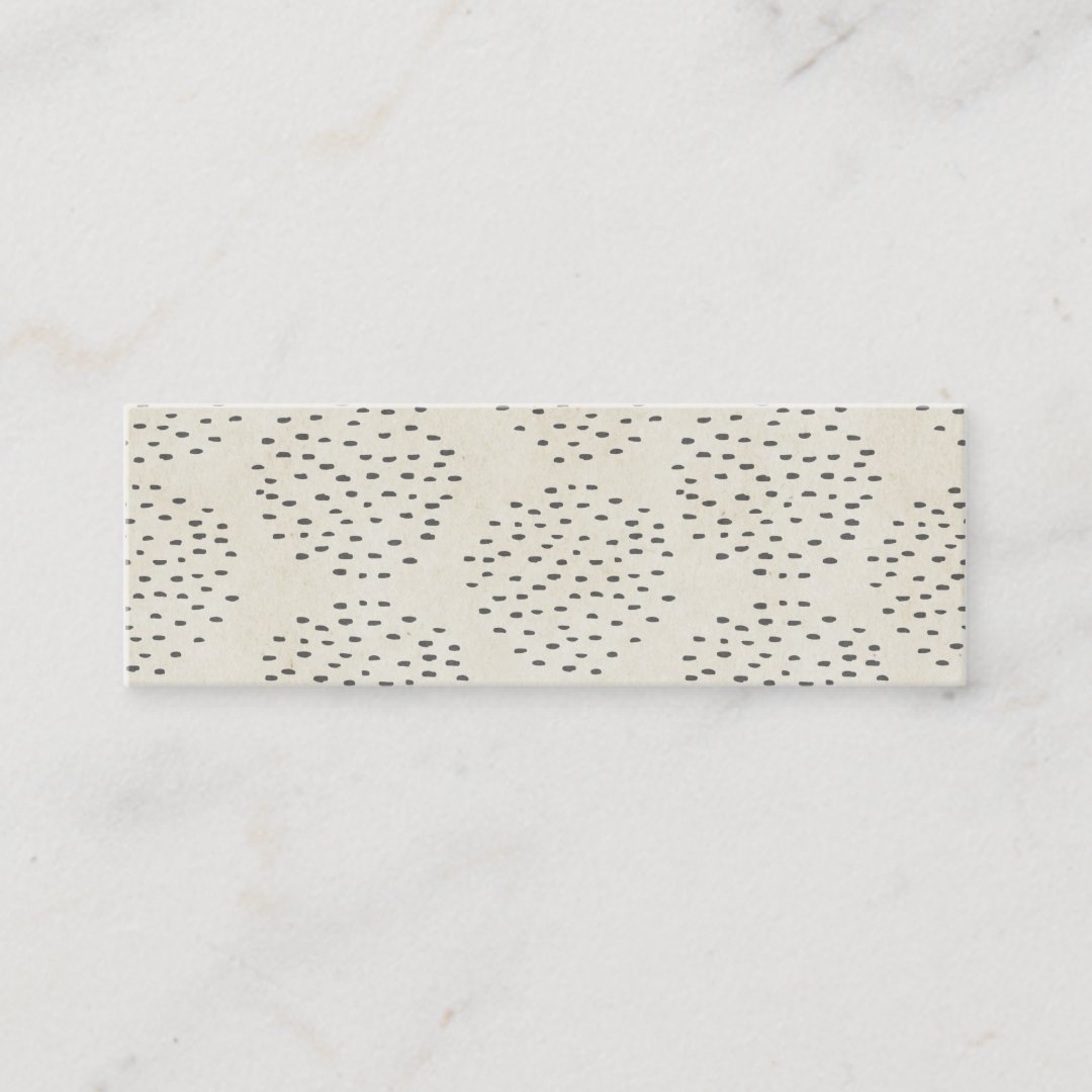 Modern Dots Ivory & Black Tiny Dot Print Mini Business Card | Zazzle