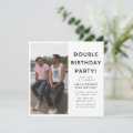 Modern Double Birthday Party Photo Birthday Invitation | Zazzle