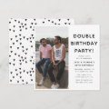 Modern Double Birthday Party Photo Birthday Invitation | Zazzle