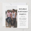 Modern Double Birthday Party Photo Birthday Invitation | Zazzle