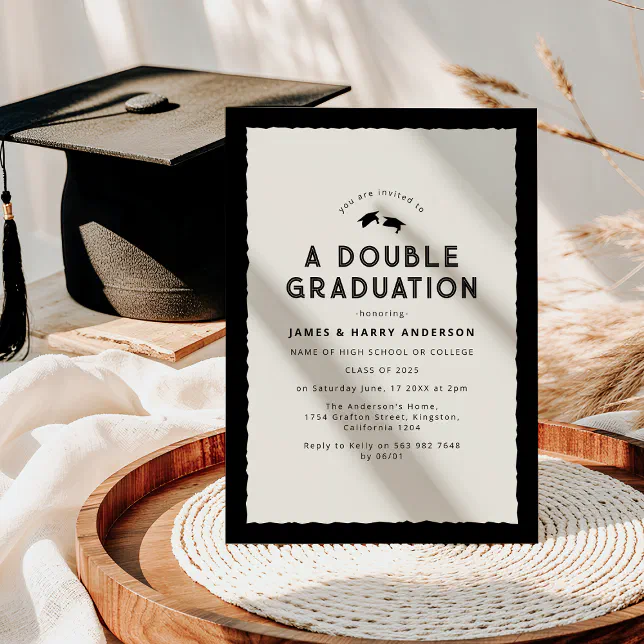 Modern Double Graduation Party Invitation | Zazzle