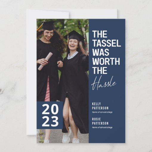 Modern Double Graduation Photo Party Invitation | Zazzle