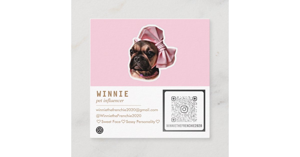 Modern Double Photo Scannable QR Code Square Business Card | Zazzle