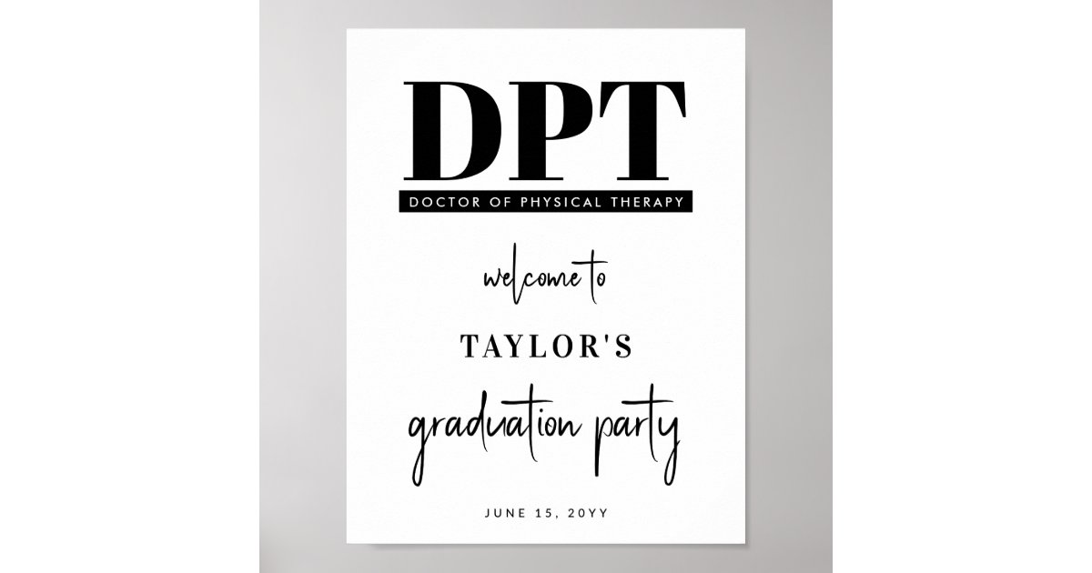 Modern DPT Doctor of Physical Therapy Welcome Poster | Zazzle