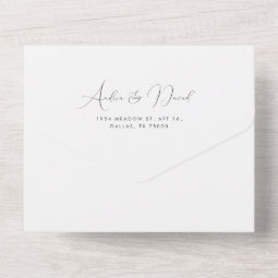 Modern Dramatic Script & Fading Photo Wedding All In One Invitation ...