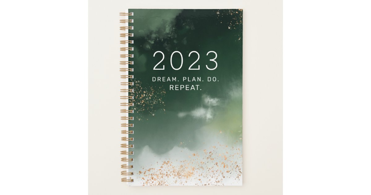 Modern Dream Plan Do Repeat Inspirational 2022 Pla Planner | Zazzle