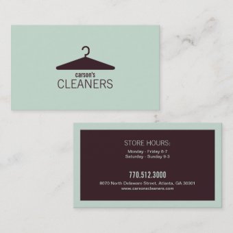 Modern Dry Cleaning Business Card | Zazzle