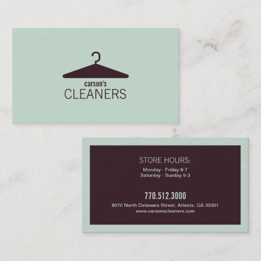 Modern Dry Cleaning Business Card | Zazzle