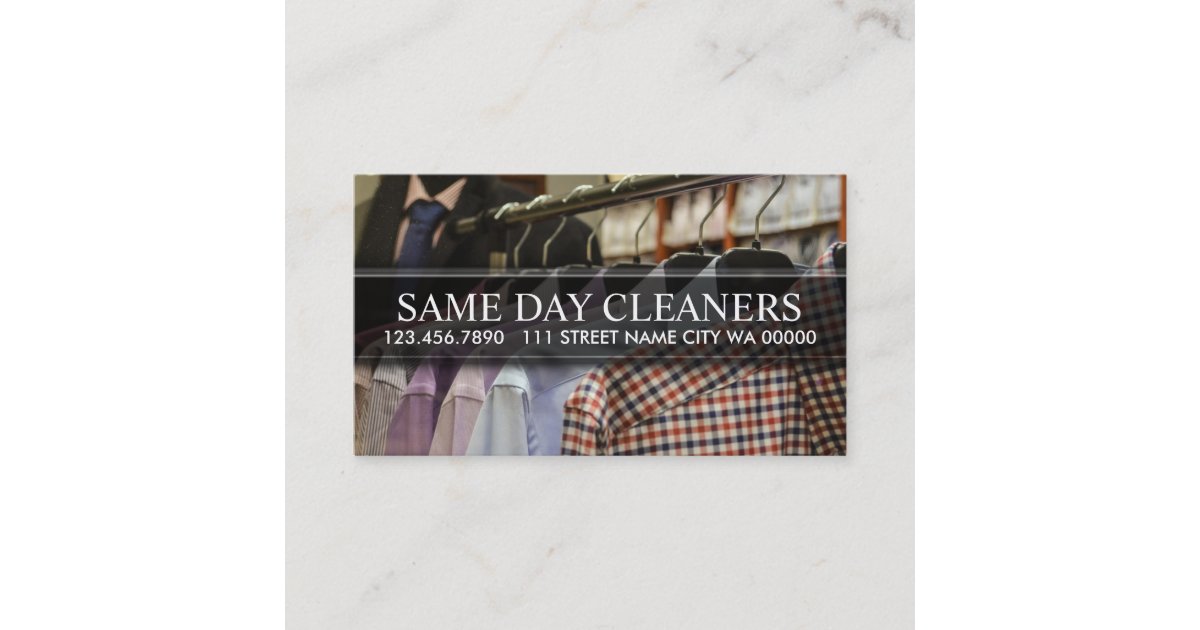 Modern Dry Cleaning Cleaners Business Card | Zazzle