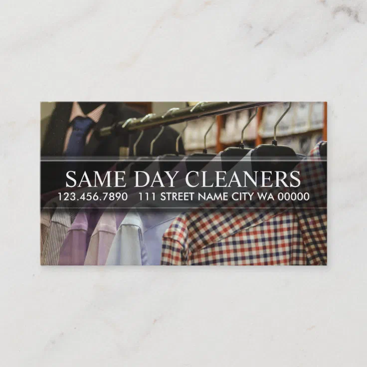 Modern Dry Cleaning Cleaners Business Card | Zazzle