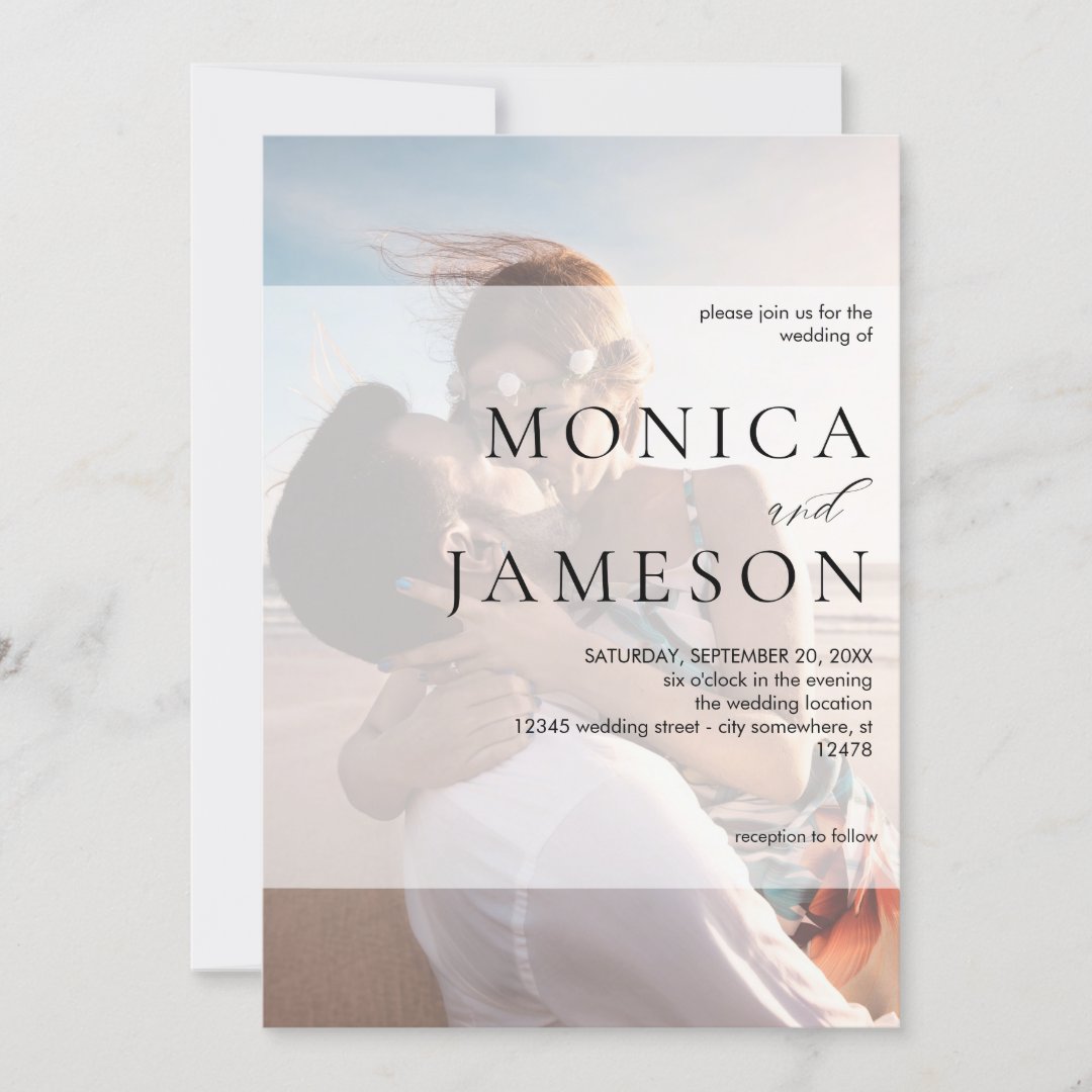 Modern Duo 2 Photo Wedding Invitation | Zazzle