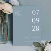 Modern Dusty Blue Elegant Wedding Save The Date | Zazzle