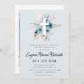 modern dusty blue first communion invitation | Zazzle