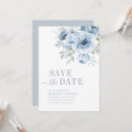 modern dusty blue floral save the date card | Zazzle