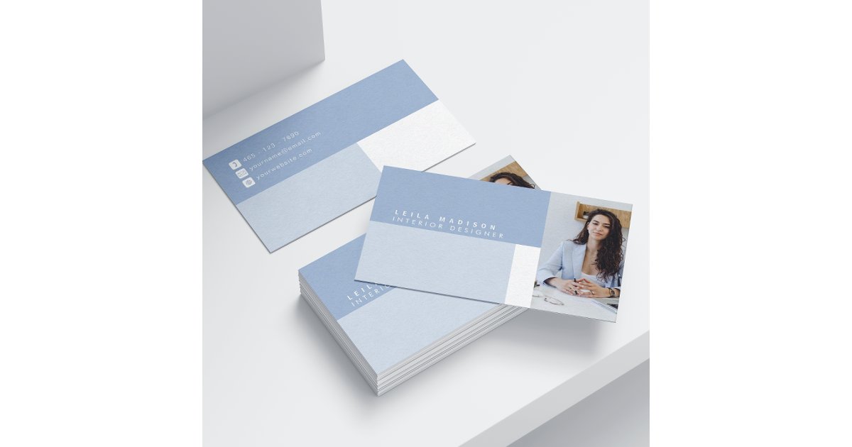 Modern Dusty Blue Professional Business Card | Zazzle