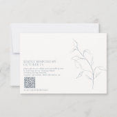 Modern Dusty Blue Script Botanical QR Code RSVP | Zazzle