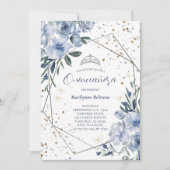 Modern Dusty Blue Silver Quinceañera Invitation | Zazzle