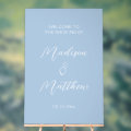 Modern Dusty Blue Wedding Welcome Acrylic Sign | Zazzle