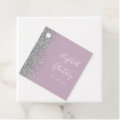 Modern Dusty Lilac Silver Glitter Wedding Favor Tags | Zazzle