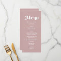 Modern Dusty Rose Wedding Menu | Zazzle