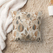 Modern Earth Tones Flowers and Leaves Throw Pillow | Zazzle