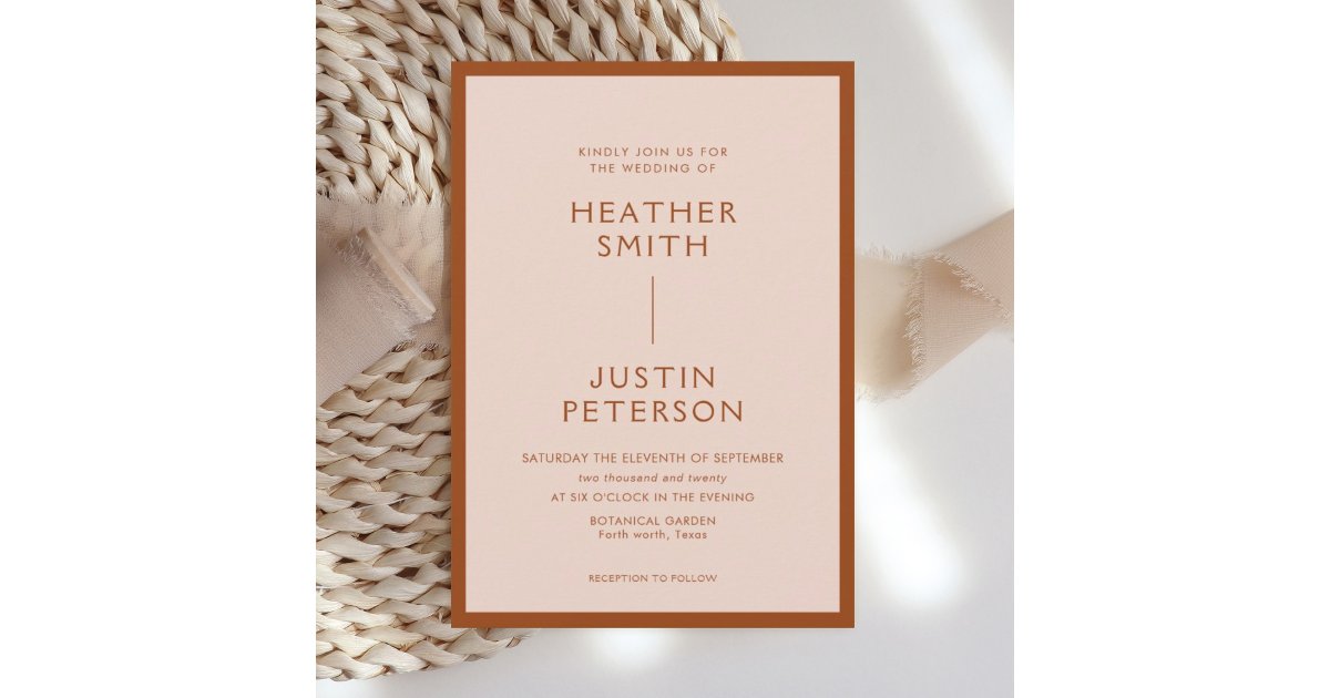 Modern Earthy Terracotta Wedding Invitations | Zazzle