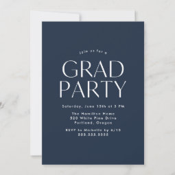 Modern Edge Navy Photo Graduation Party Invitation | Zazzle