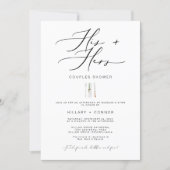 Modern Edgy His & Hers Calligraphy Couples Shower Invitation | Zazzle